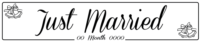 Just Married Bell - Wedding Number Plate