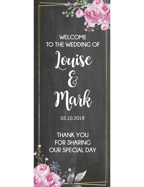 Wedding Roll Up Banner Charcoal Background | Big Day Signs