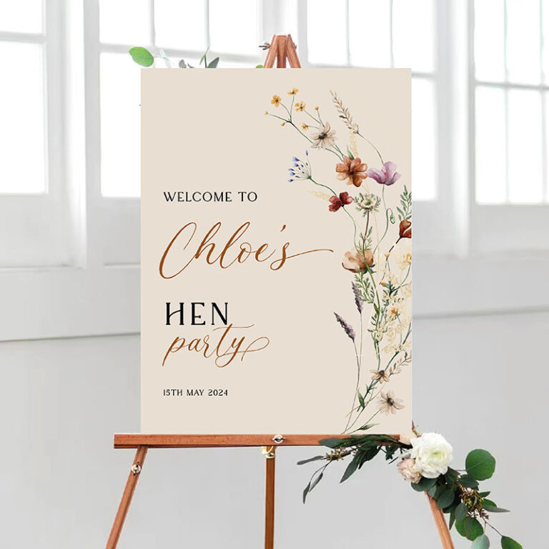 Hen Party Sign - Boho Floral