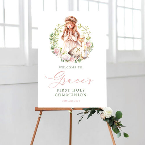 Communion Welcome Sign - Flower Crown